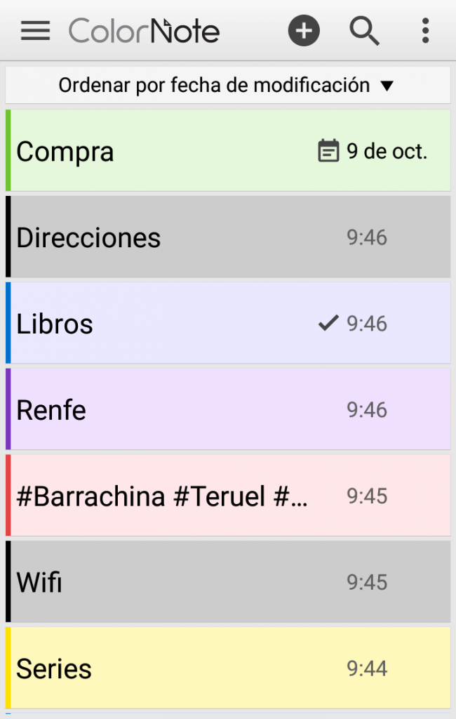 ColorNote, a simple but powerful notepad app (ES) | widux - UX / UI Design
